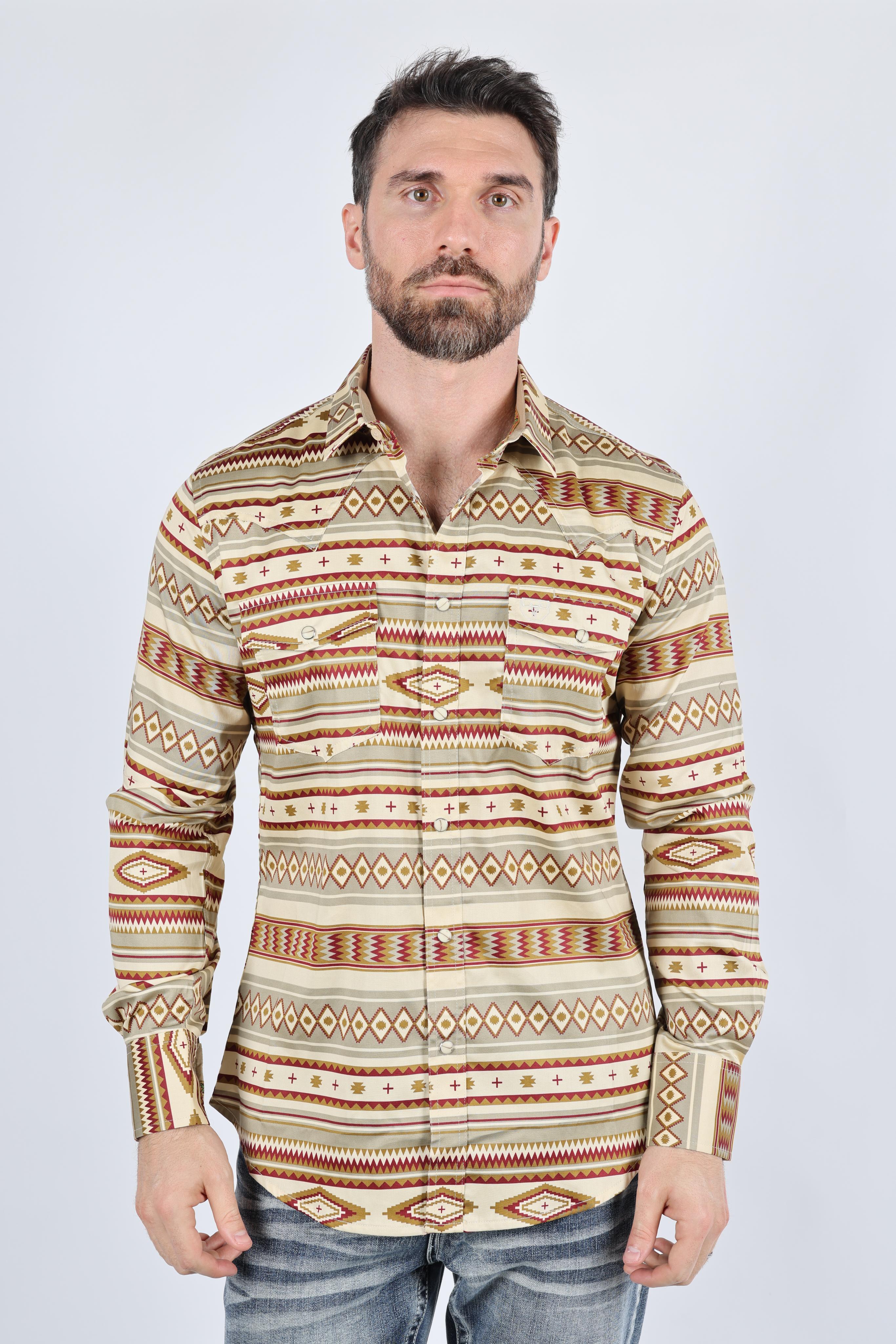 Aztec Long Sleeve Dress Shirts – Platini Fashion