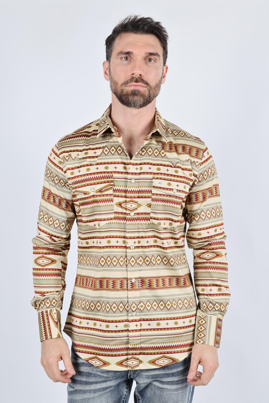 Aztec Long Sleeve Dress Shirts – Platini Fashion