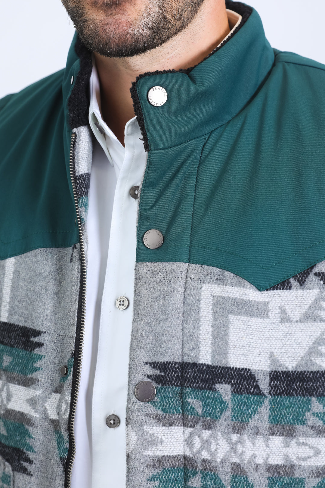 Mens Ethnic Aztec Quilted Fur Lined Green Vest – Platini Fashion