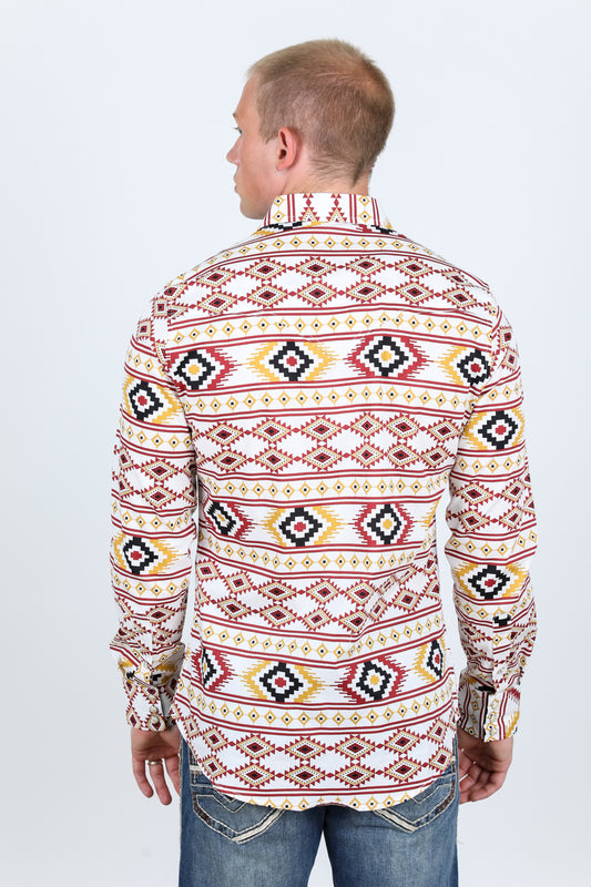 Aztec Long Sleeve Dress Shirts – Platini Fashion
